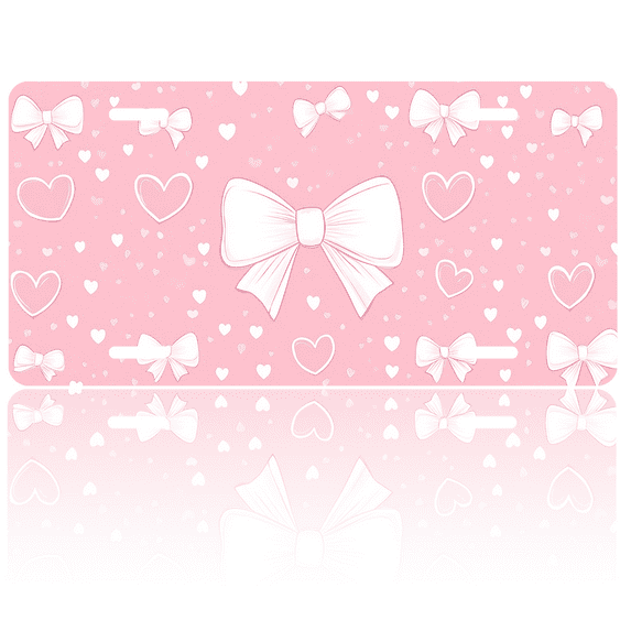 1 Pcs 2D Flat License Plate Covers & Frames, Pink Background For ...