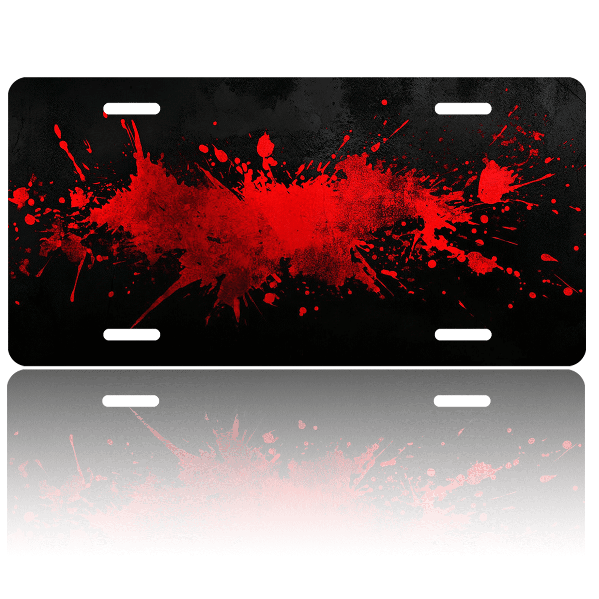 1 Pcs 2D Flat License Plate Covers & Frames, Red Splatter For ...