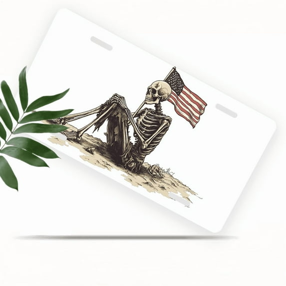 1 Pcs 2D Flat License Plate Covers & Frames, Skeleton For Decorative ...