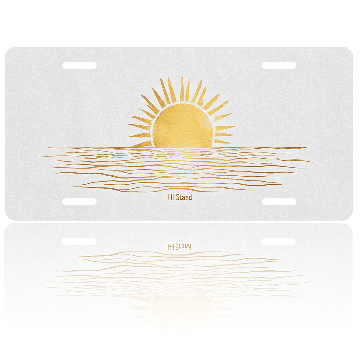 1 Pcs 2D Flat License Plate Covers & Frames, Sun Rising For Decorative ...