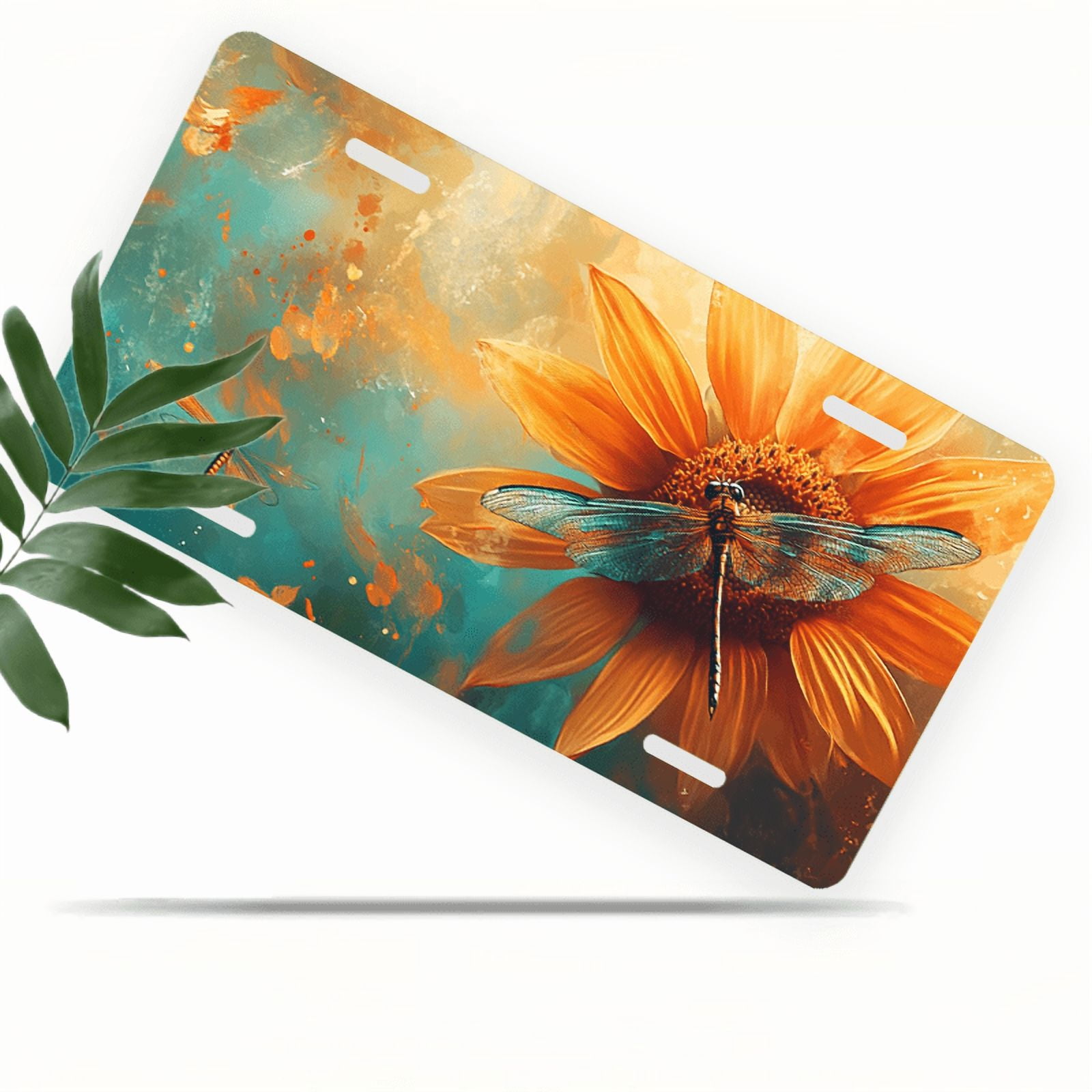 1 Pcs 2D Flat License Plate Covers & Frames, Sunflower For Decorative ...