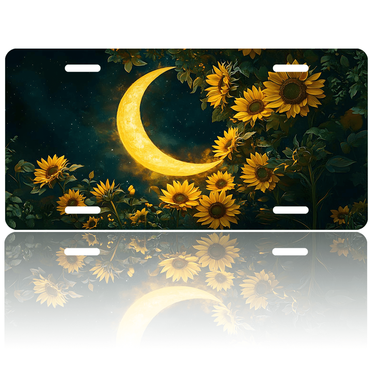 1 Pcs 2D Flat License Plate Covers & Frames, Sunflowers For Decorative ...