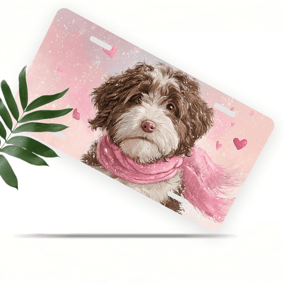 1 Pcs 2D Flat License Plate Covers & Frames, A cute dog wearing For ...