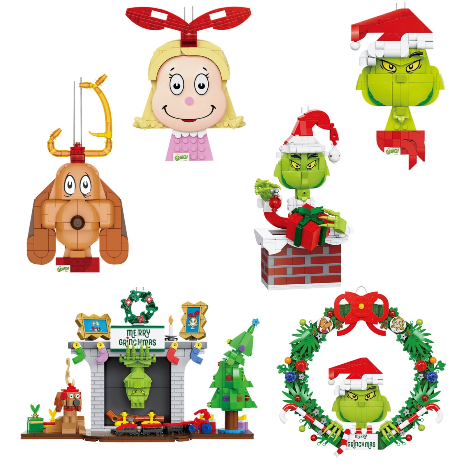 1 Pcs 2D Grinch Christmas Ornaments Building Blocks,Acrylic Christmas ...