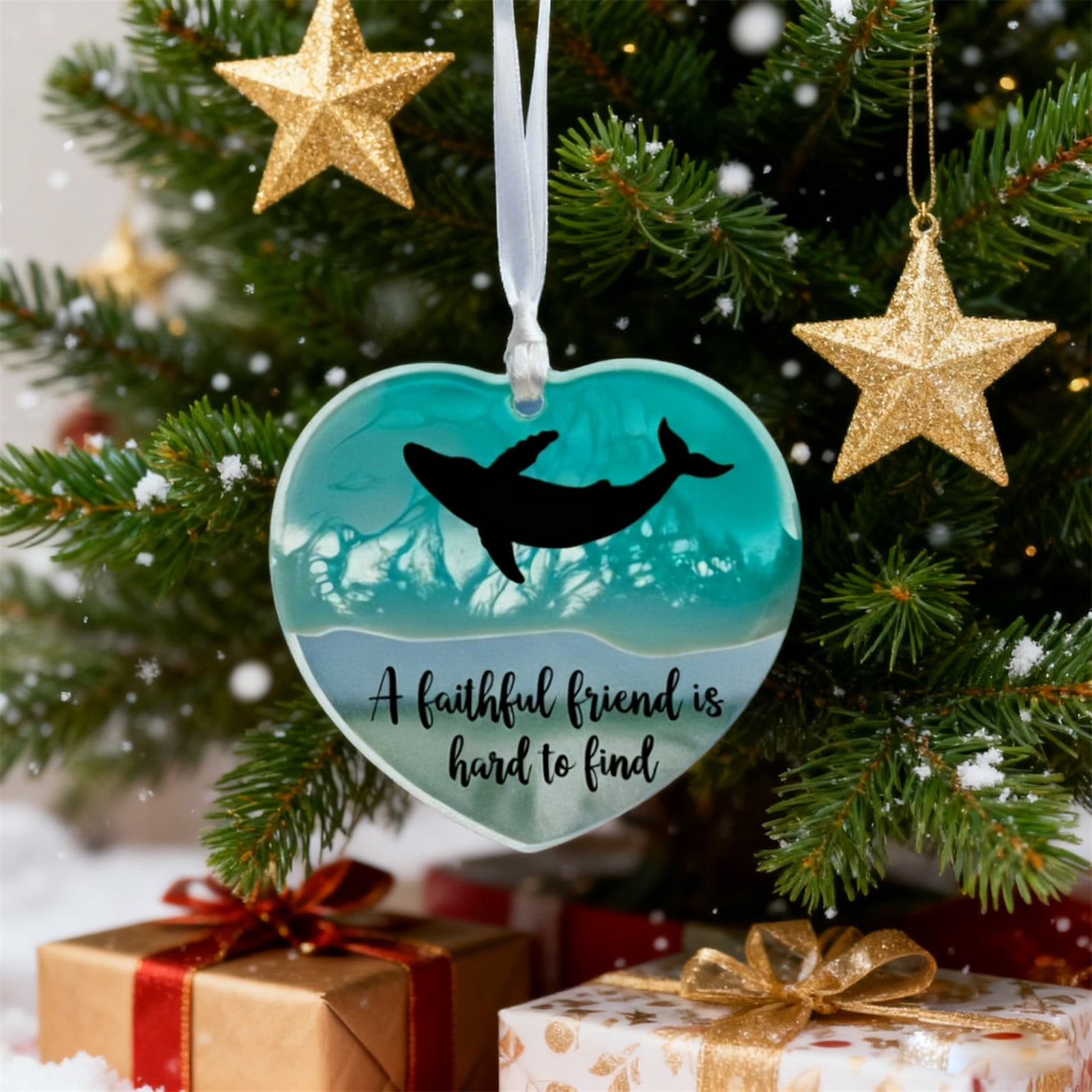 1 Pcs 2D Mermaid Christmas Ornaments, Themed Tree Decor for Holiday ...