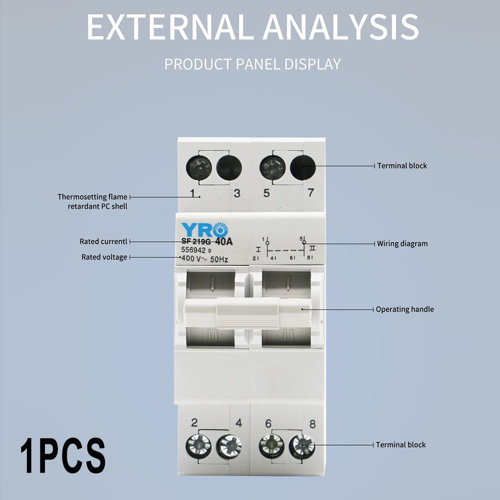 1 Pcs 2P 40A/63A MTS Dual Power Manual Transfer Switch Interlock ...