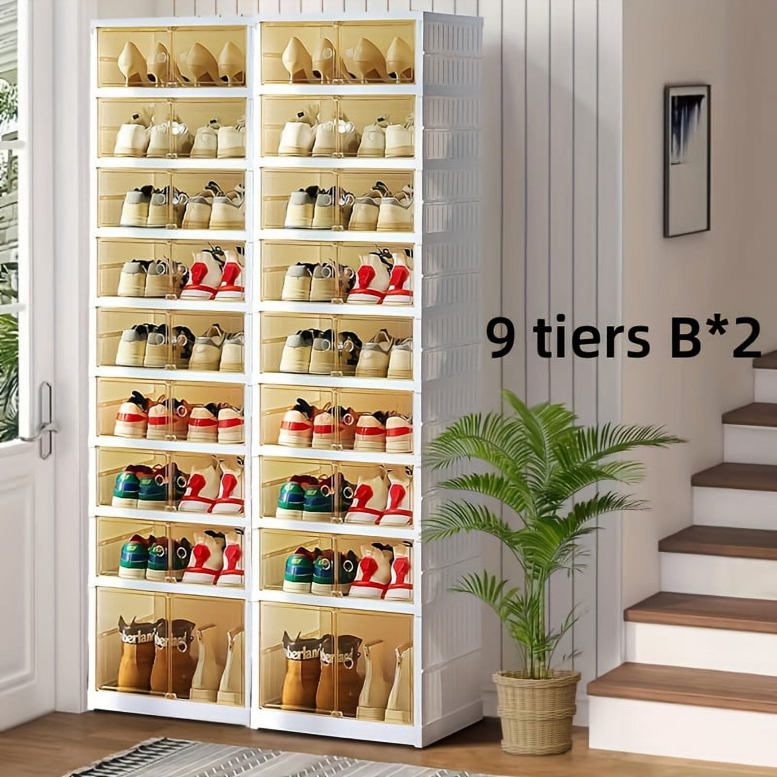 1 Pcs/2pcs 9 Tier Big Capacity Foldable Storage Cabinet Organizer ...