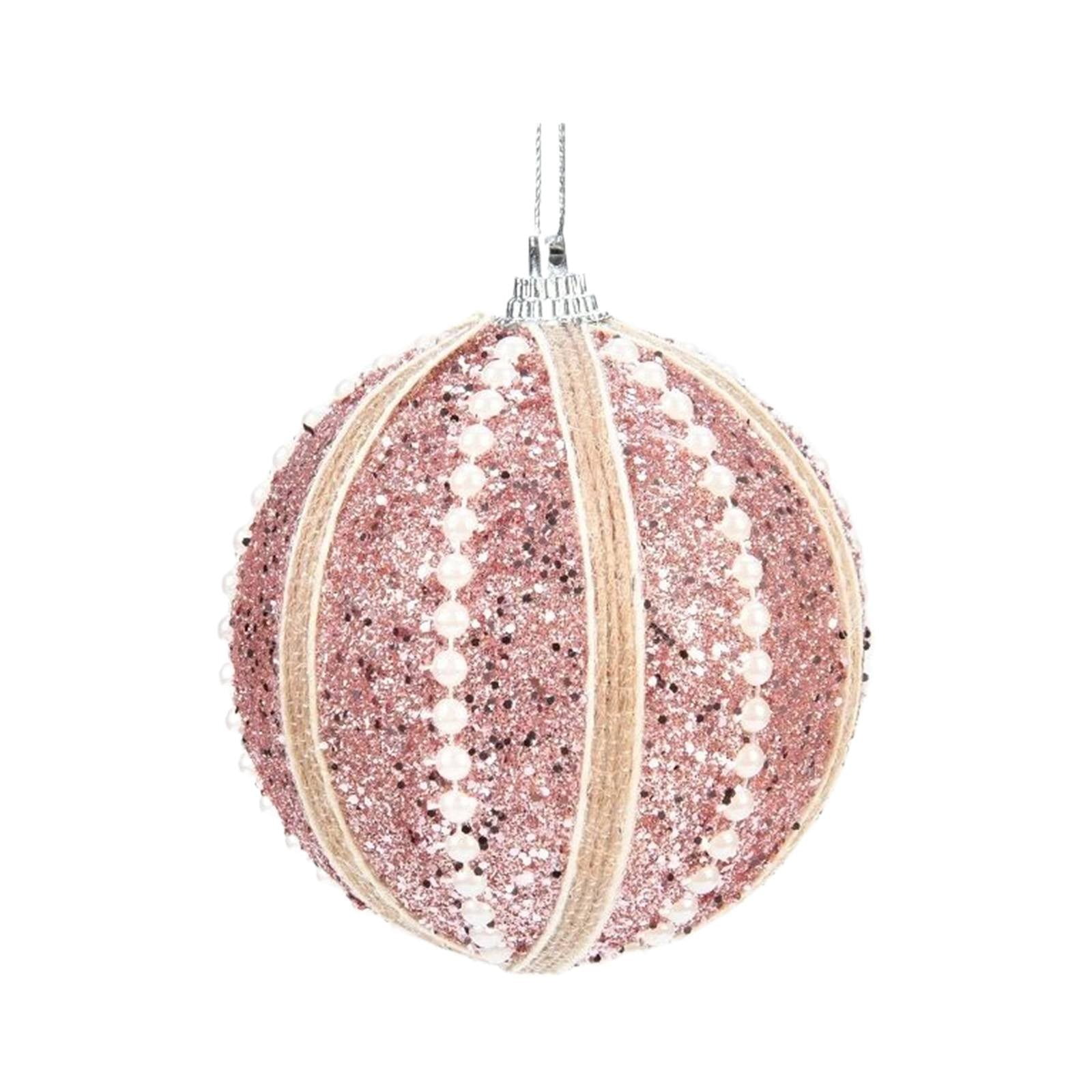 1 Pcs 3.15" Glitter Christmas Balls Ornaments, Shimmering Pearl ...