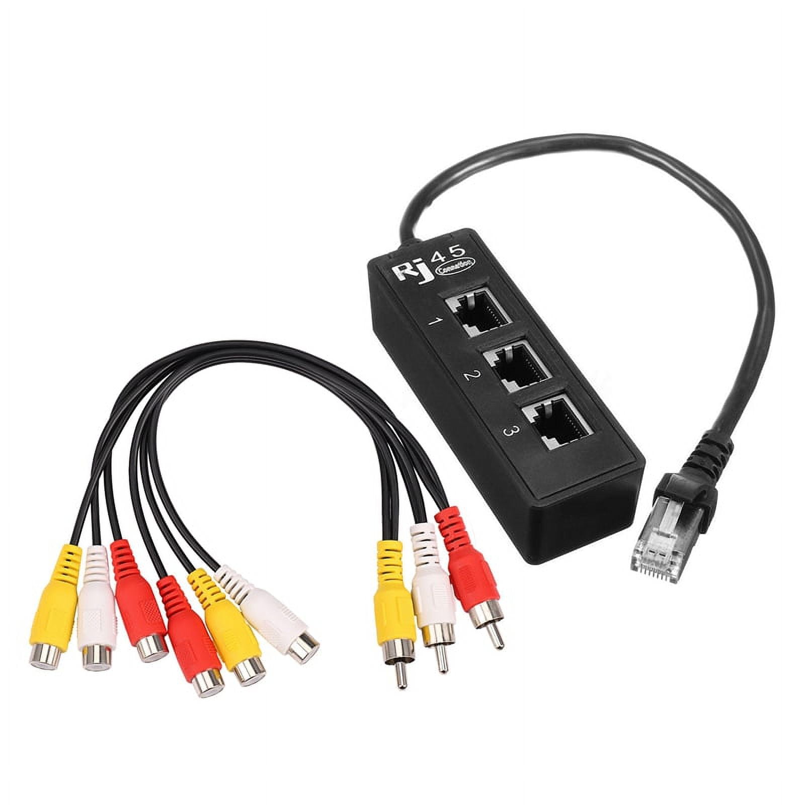 1 Pcs 3 RCA Male to 6 RCA Female TV DVD Video Adapter & 1 Pcs RJ45 Male ...
