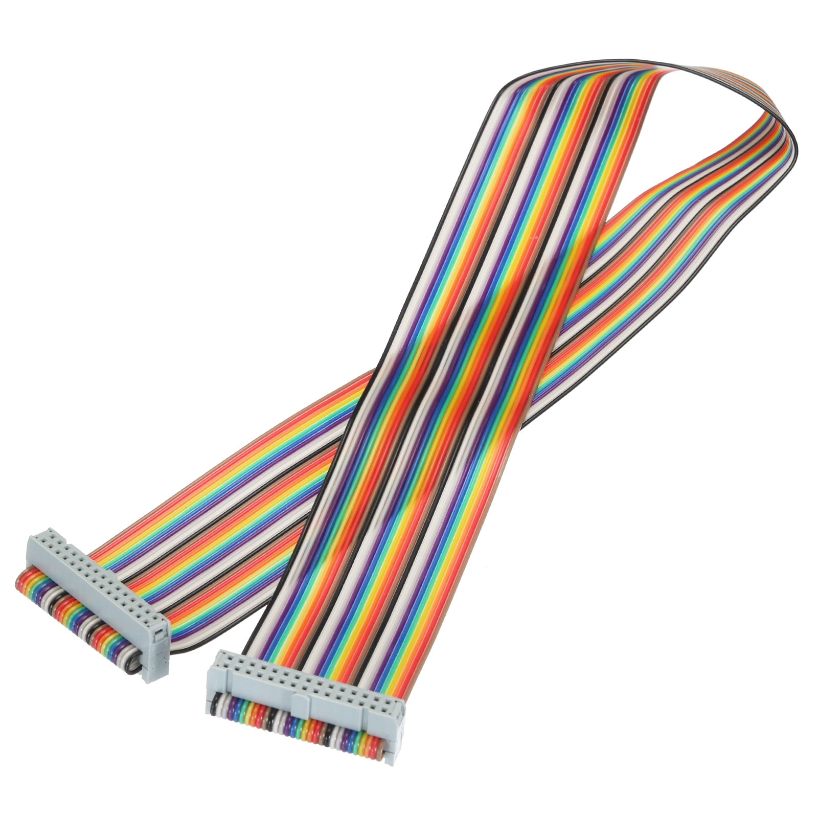 1 Pcs 30 Pin Flat Rainbow Ribbon Cable FC/FC Female Connector 1.64FT 2 ...