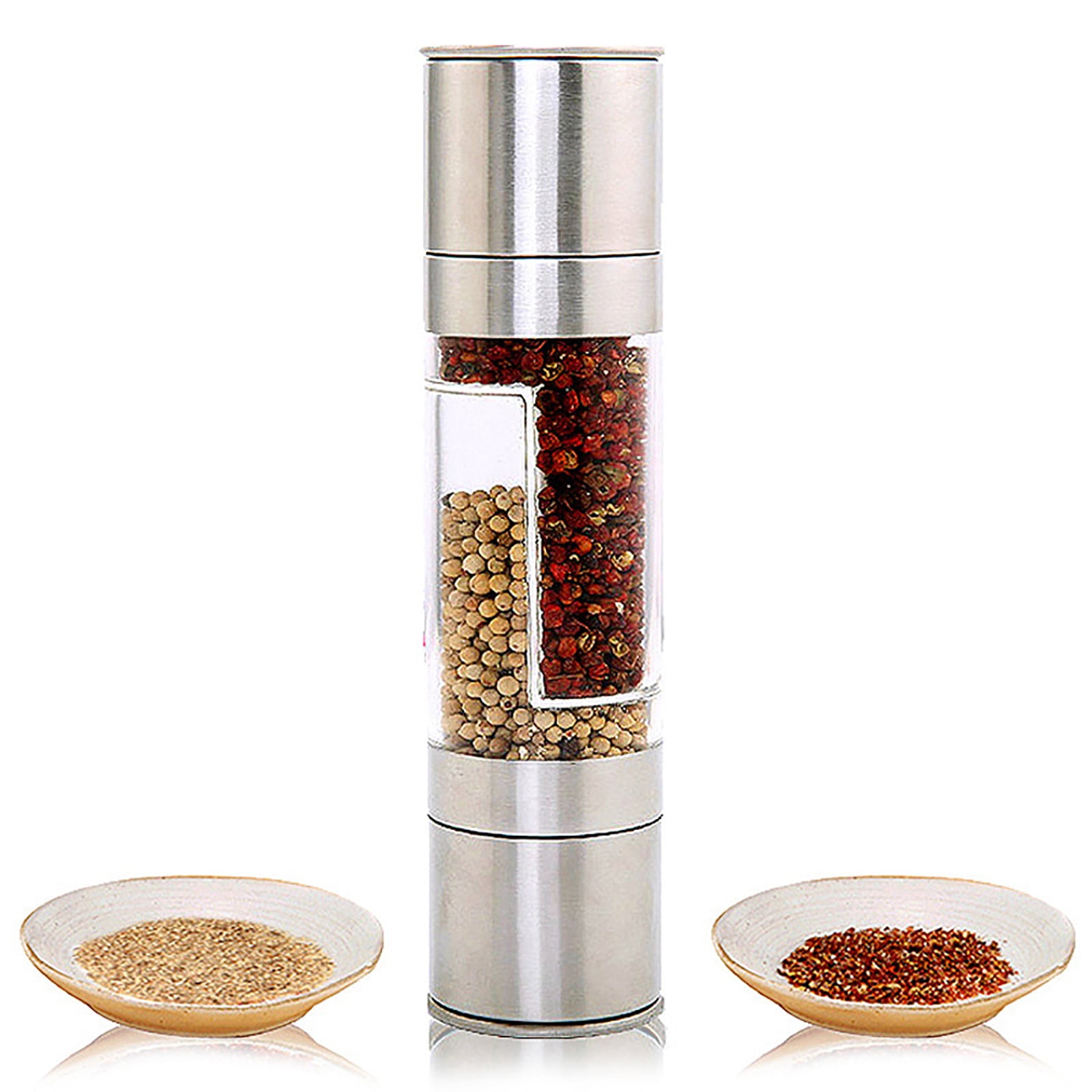 1 Pcs 304 Stainless Steel Dual Spice Grinder - Adjustable Coarse to ...