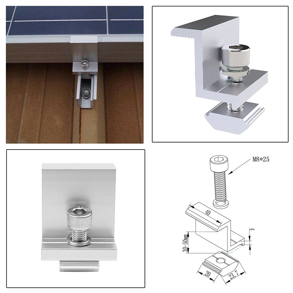 1 Pcs 30mm/35mm Solar Panel Mounting Bracket Clamps Solar End Clamp ...