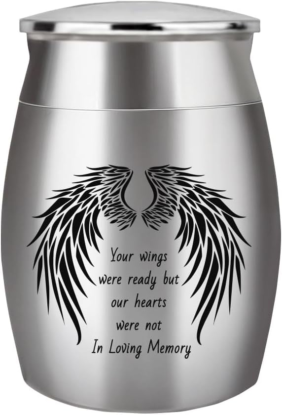 1 Pcs 30mm Diameter Mini Wing Script Urn Stainless Steel Column Pet ...