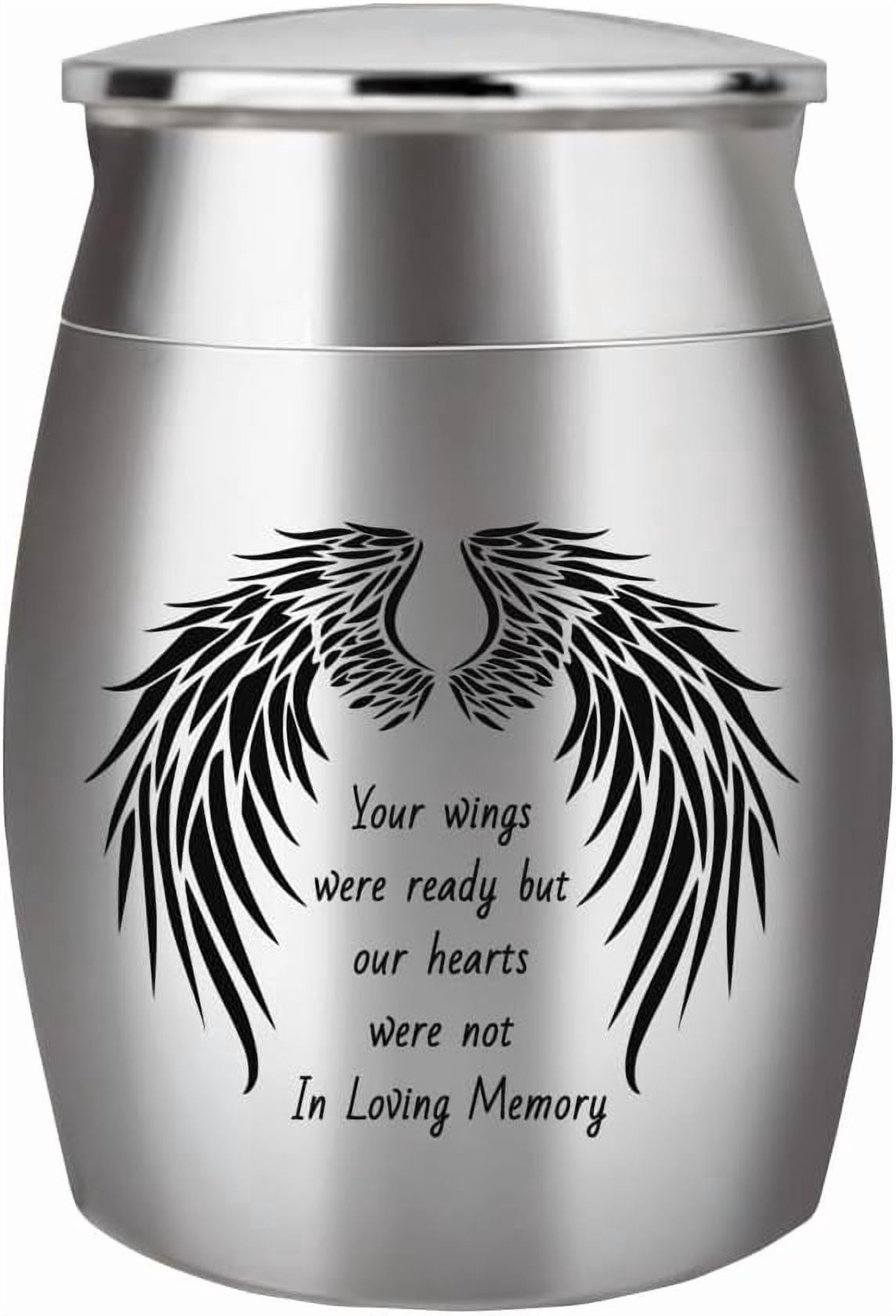About 1 Pcs 30mm Diameter Mini Wing Script Urn Stainless Steel Urn ...