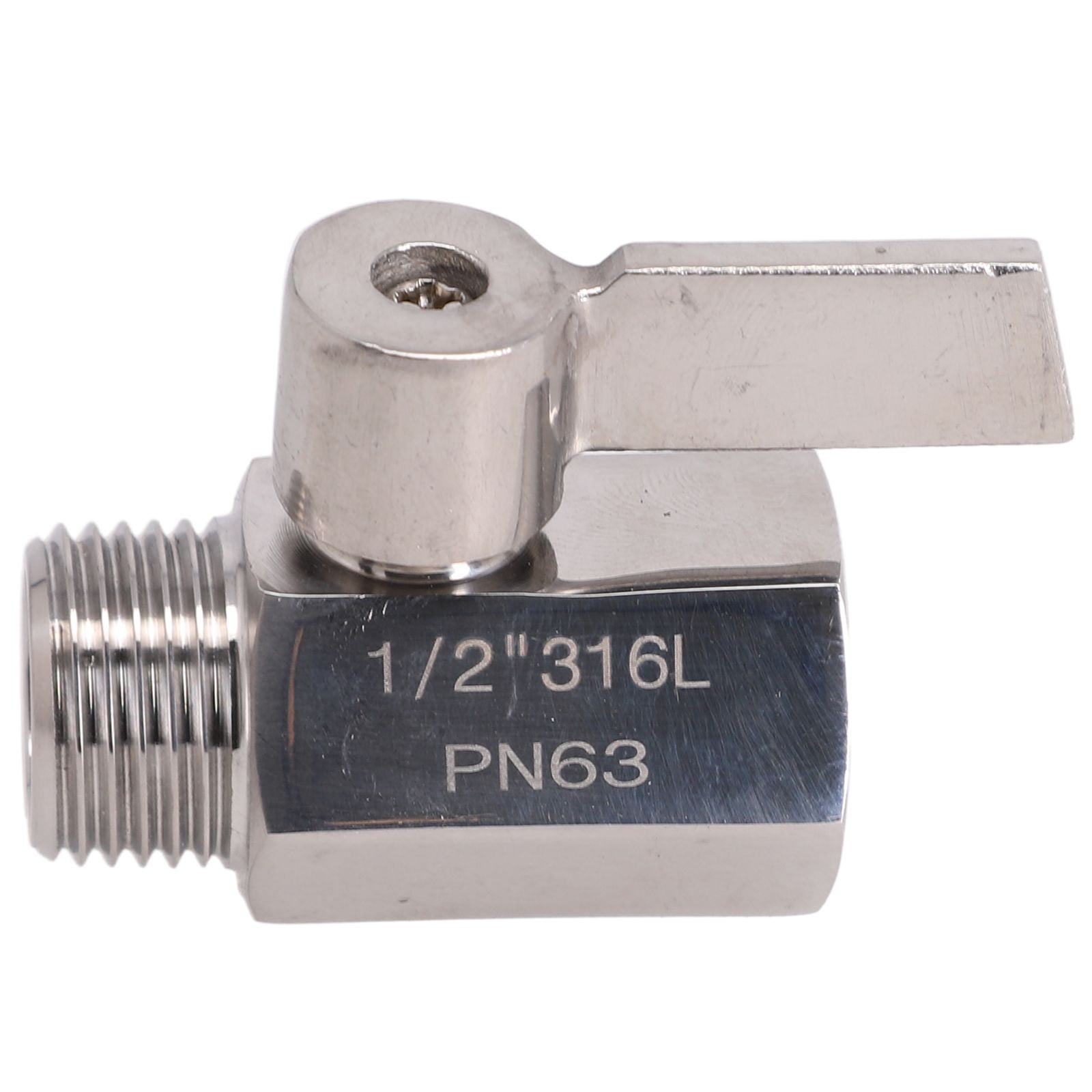 1 Pcs 316 Stainless Steel Mini Ball Valve 1/2 Inch Female x Male NPT ...