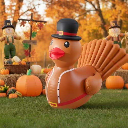 1 Pcs 4 Feet PVC Thanksgiving Inflatables Turkey Duck, Giant ...