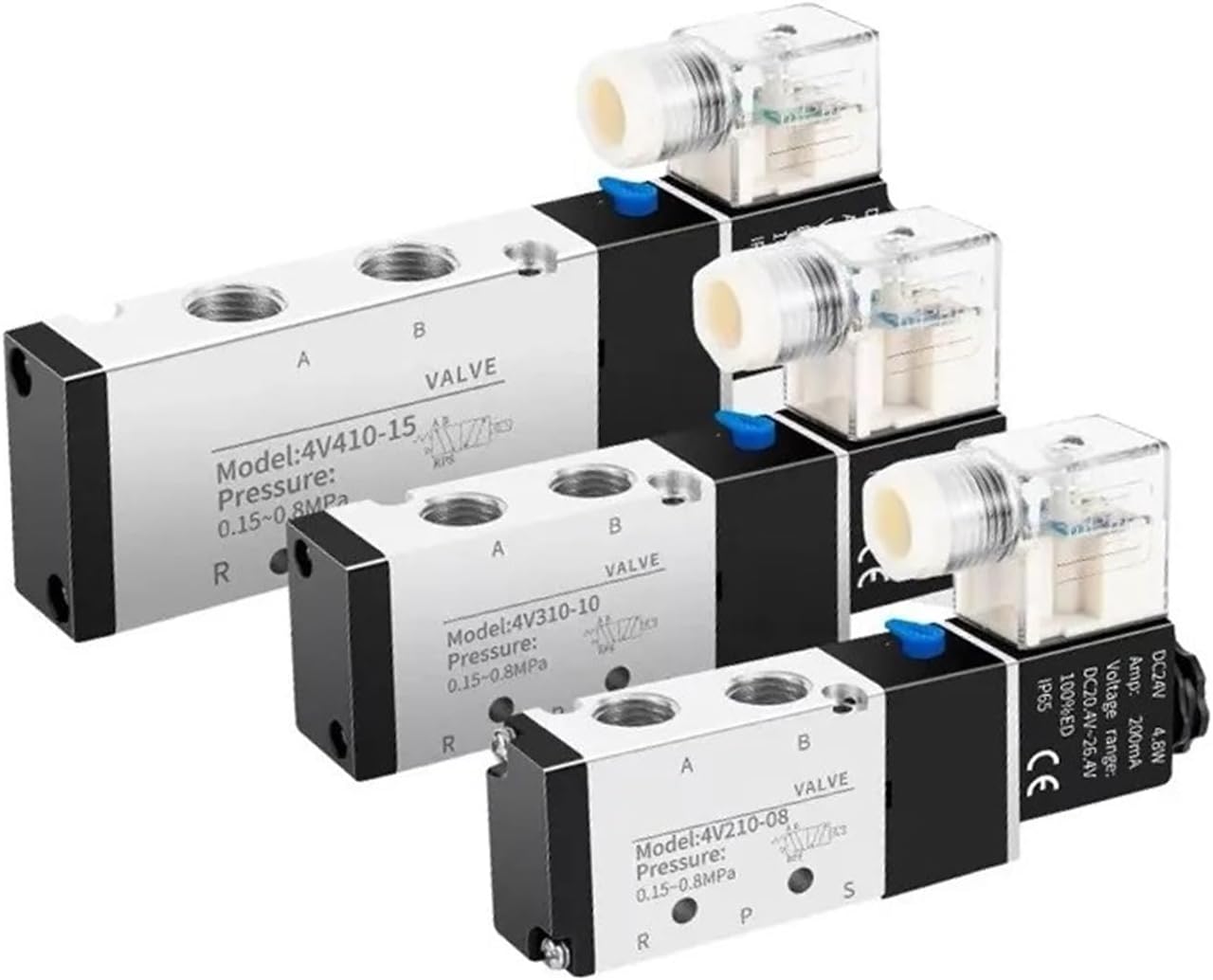 1 Pcs 4V110 4V210 4V310 Pneumatic electric solenoid valve 5-way 2-bit ...