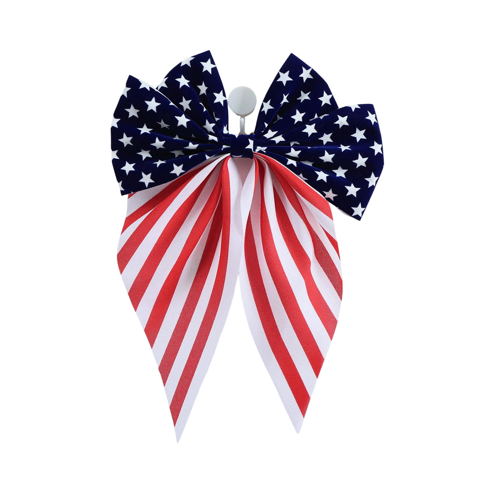 1 Pcs 4th of July Decor Bow for Wreath,Red White Blue Stripe Stars and ...