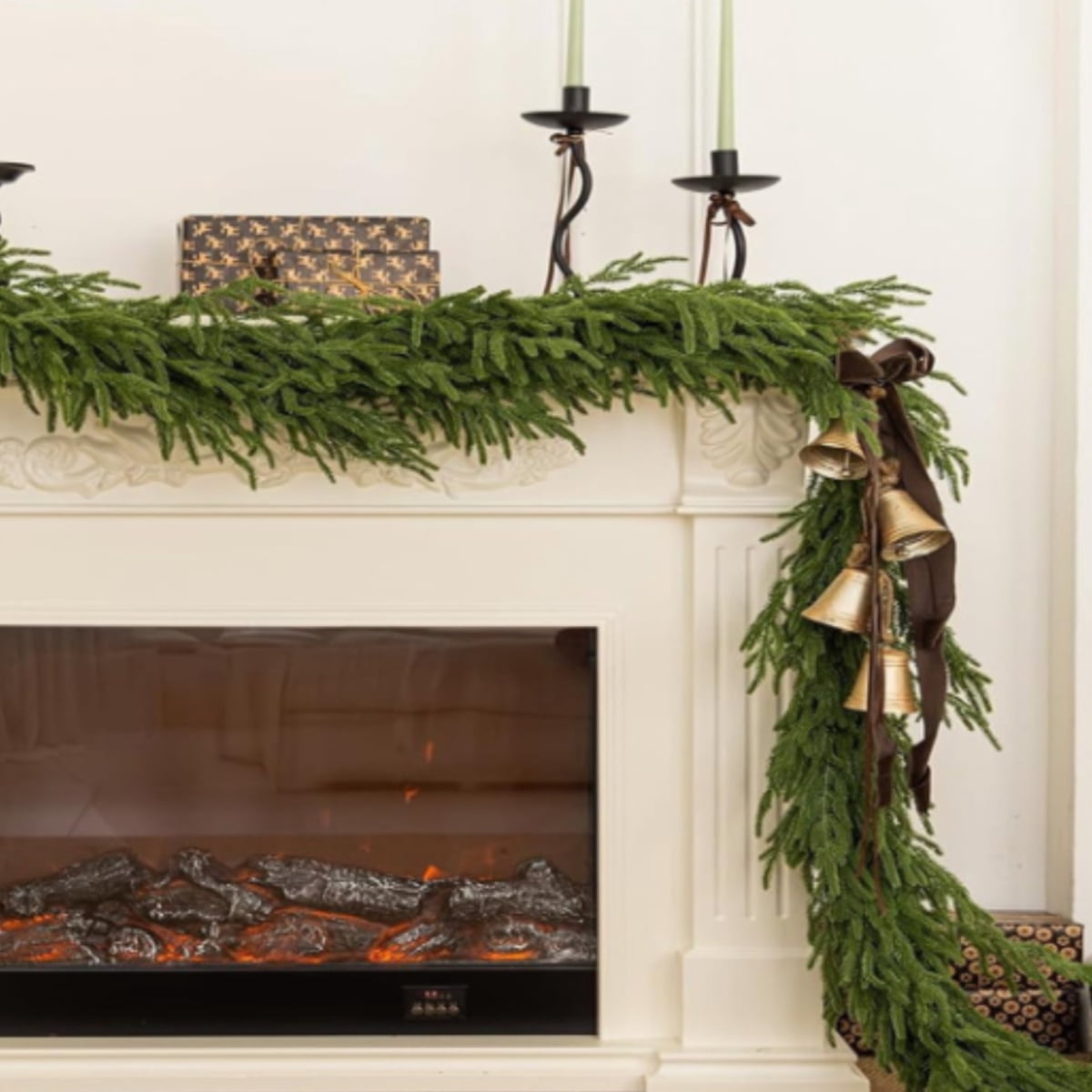 1 Pcs 6FT Christmas Garland, Artificial Norfolk Pine Garland, Faux ...