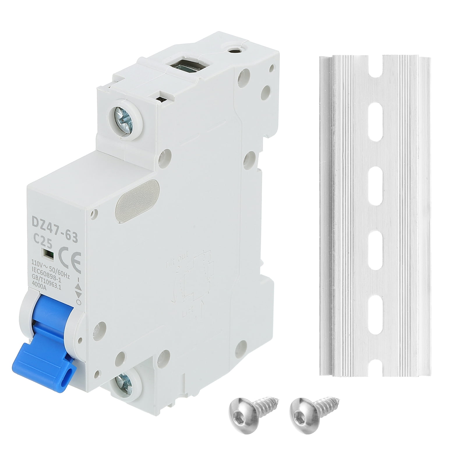 1 Pcs AC Miniature Circuit Breaker 1P 25A 110V Isolator DZ47-63 DIN ...
