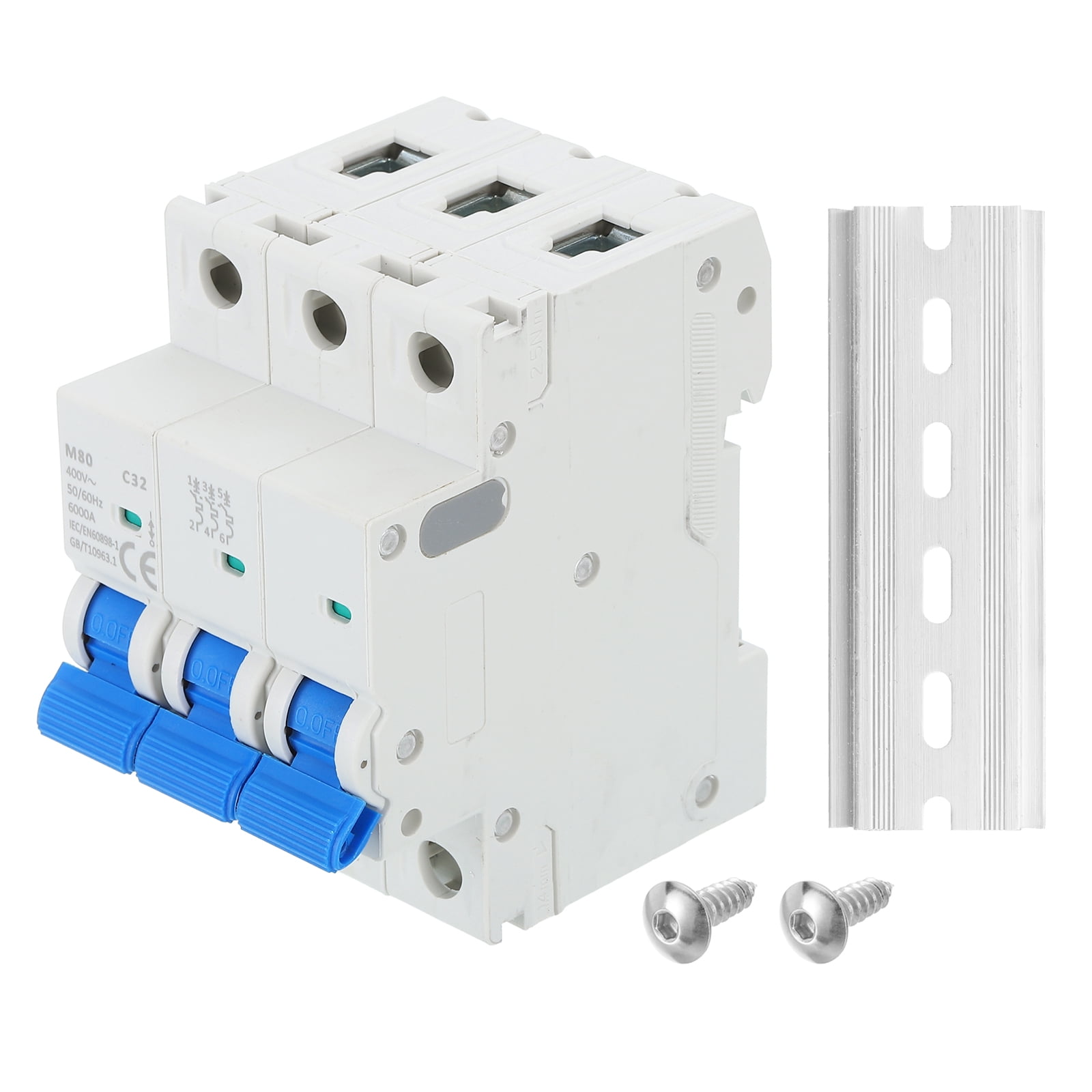 1 Pcs AC Miniature Circuit Breaker 3P 30A 400V Isolator M80AC DIN Rail ...
