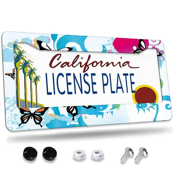 1 Pcs Abstract Butterfly and Art License Plate Frame,License Plate ...