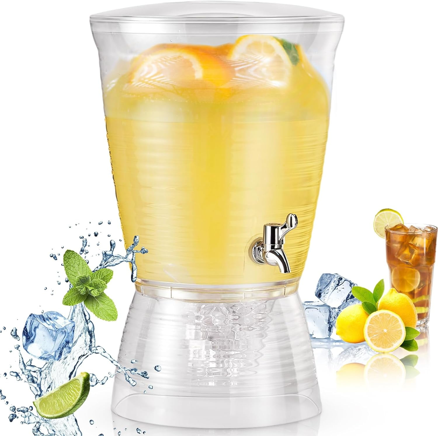 Tioncy 1 Pcs Acrylic Beverage Dispenser with Spigot 2.7 Gallon/ 10 l ...