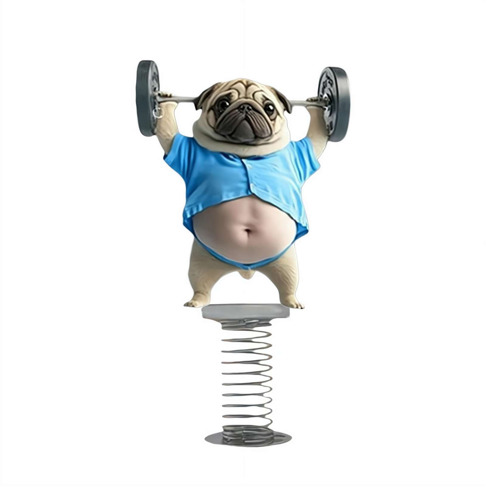 1 Pcs Adorable 2D Acrylic Pug Shaking Ornament, Cute Dog Spring Car ...