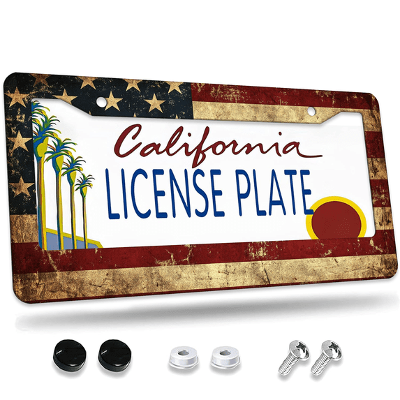 1 Pcs American Flag License Plate Frame, License Plate Cover for Car ...