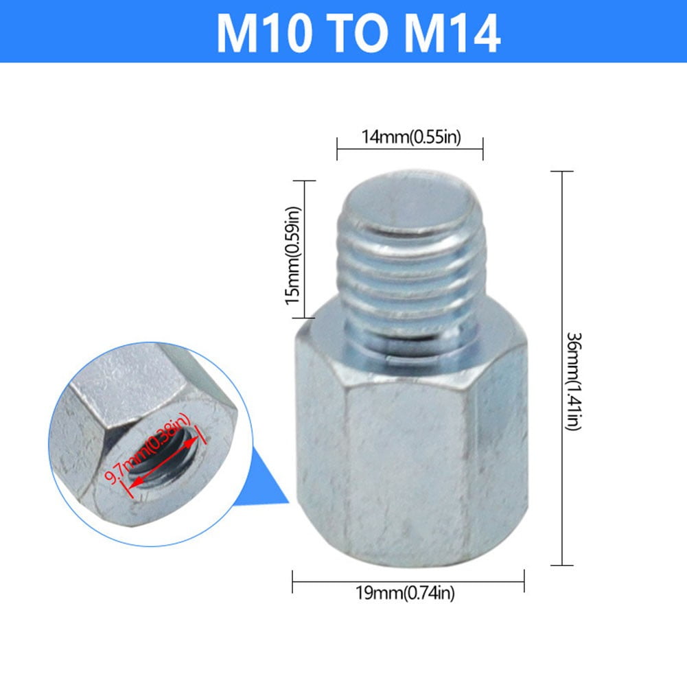 M10 To M14 Thread Converter For Grinders Drills 2-Piece Angle Grinder ...