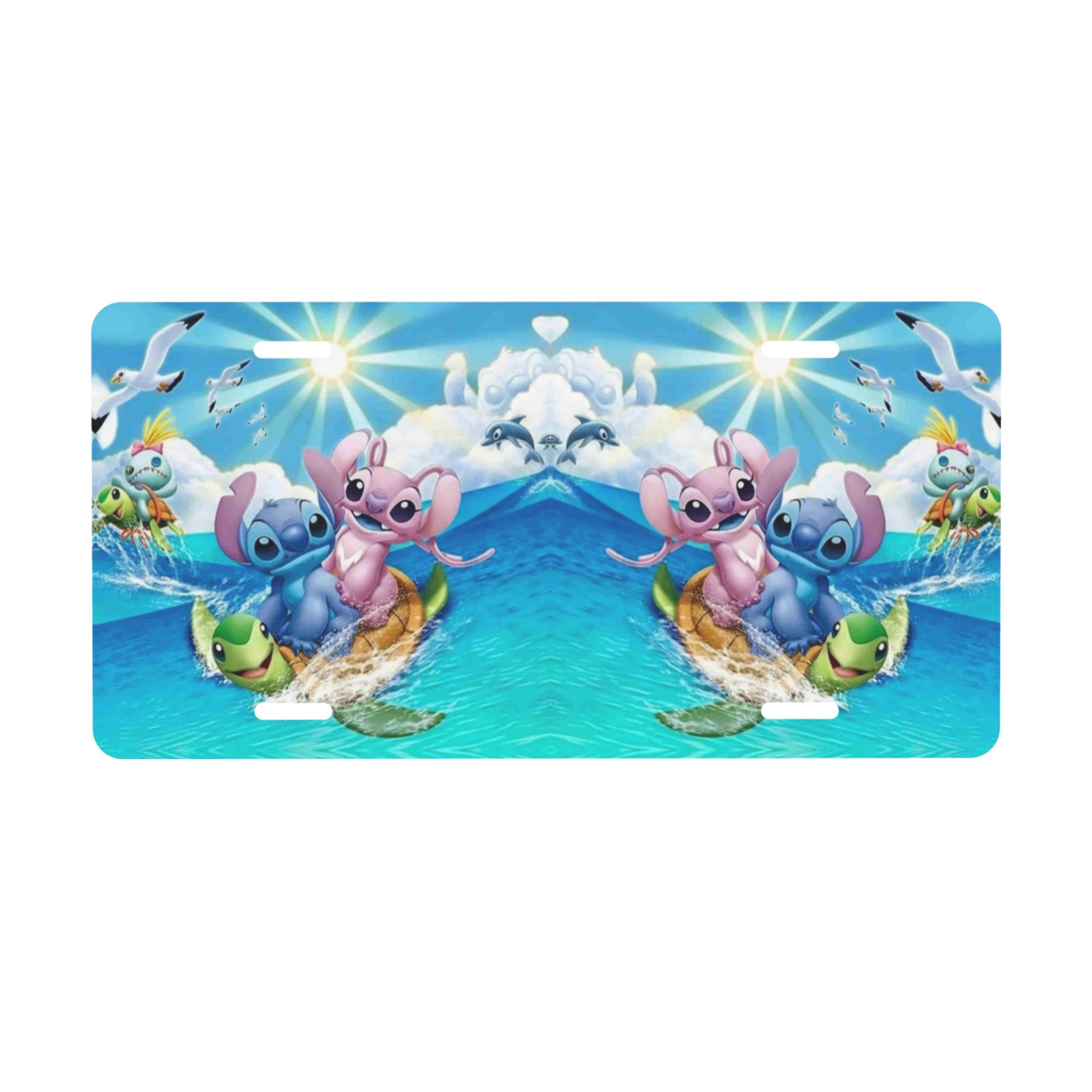 1 Pcs Anime Lilo and Stitch Car front license plate Decor Cartoon (117 ...