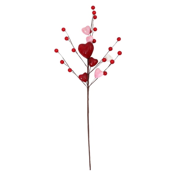 1 Pcs Artificial Berry Flower Stems,Heart Shaped Berry Picks,Heart And ...