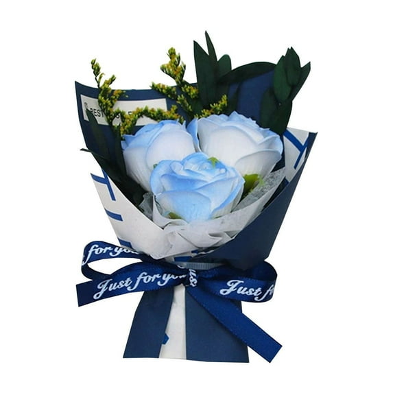 1 Pcs Artificial Flowers Bouquet,3 Heads Realistic Artificial Rose ...