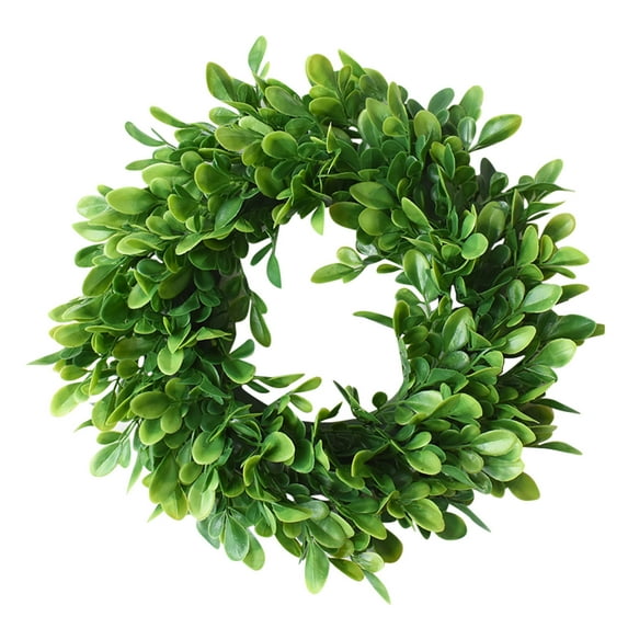 1 Pcs Artificial Green Leaves Wreath, Boxwood Wreath, 12" Mini-Sized ...