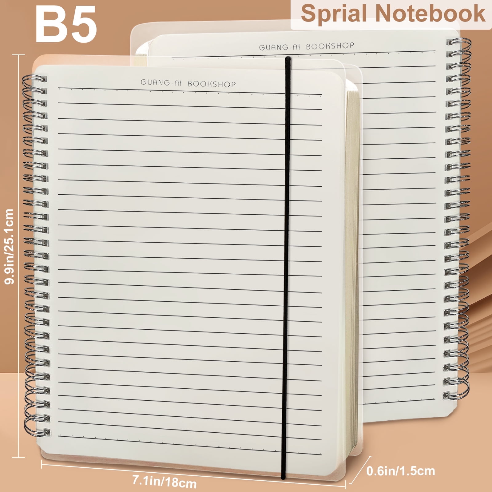 Transparent Hardcover Spiral Notebooks, 9.9x6.9 Inches for Journals ...