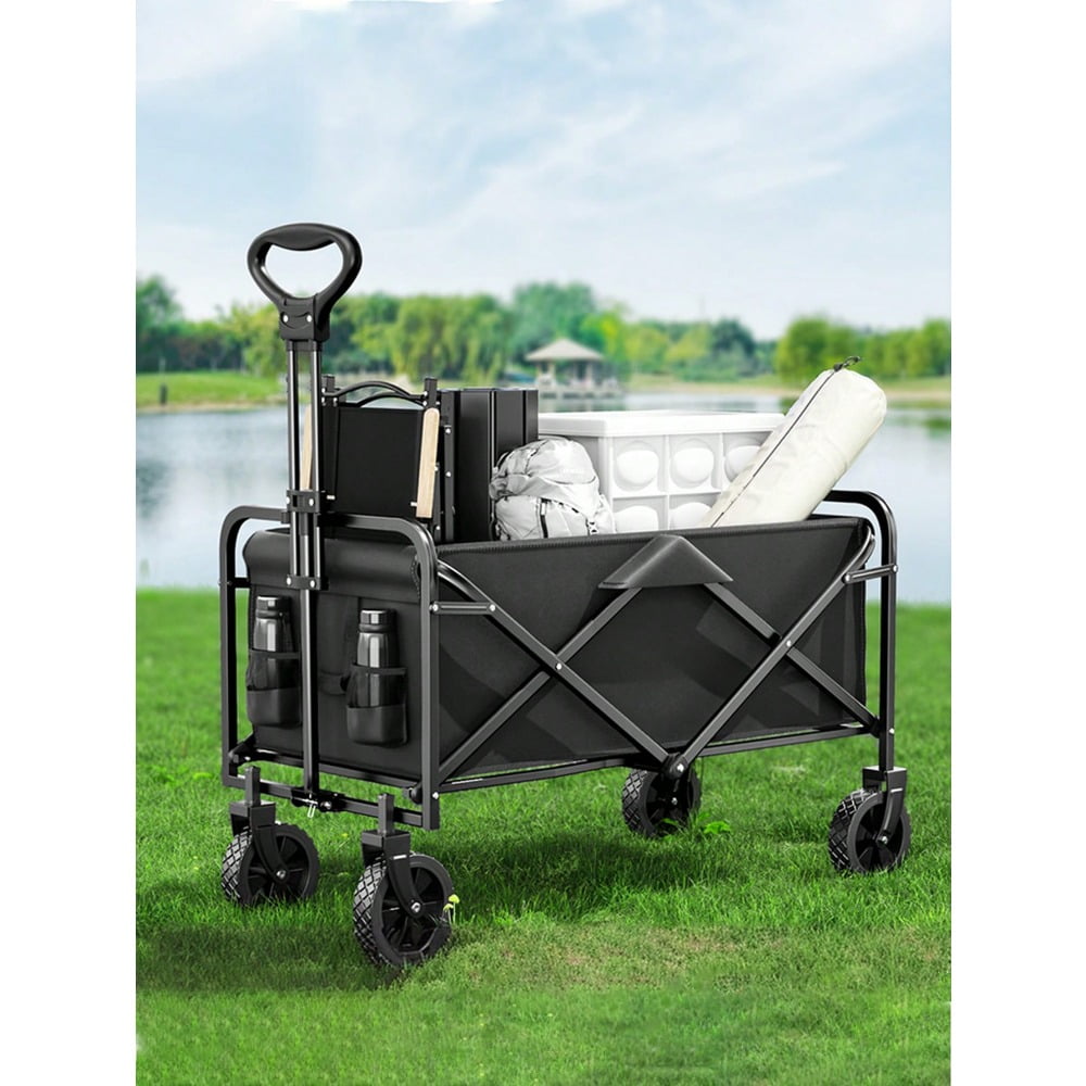 1 Pcs Beach Foldable Wagon Cart, Heavy Duty Utility Collapsible Wagon ...