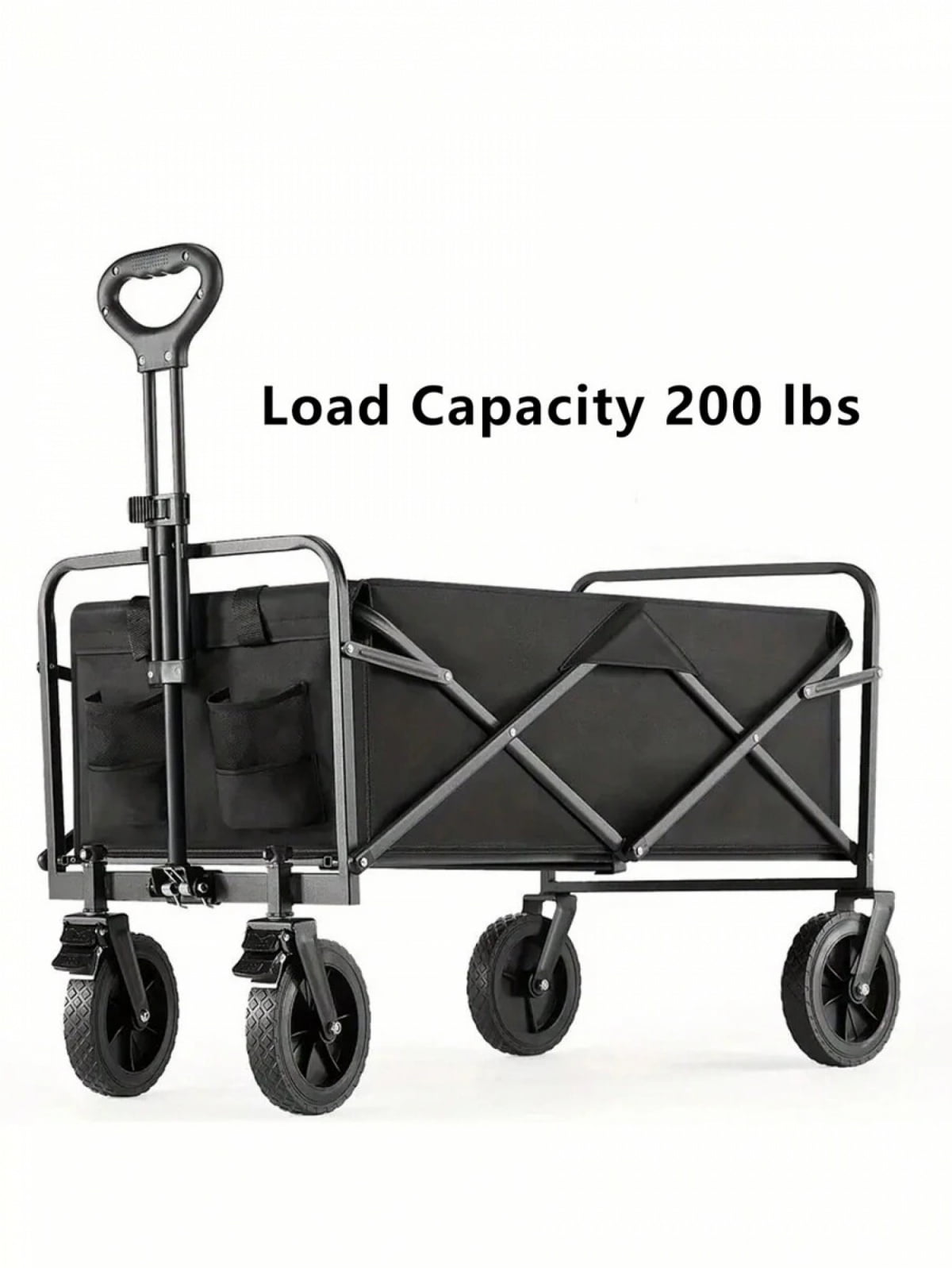 1 Pcs Beach Foldable Wagon Cart, Heavy Duty Utility Collapsible Wagon ...