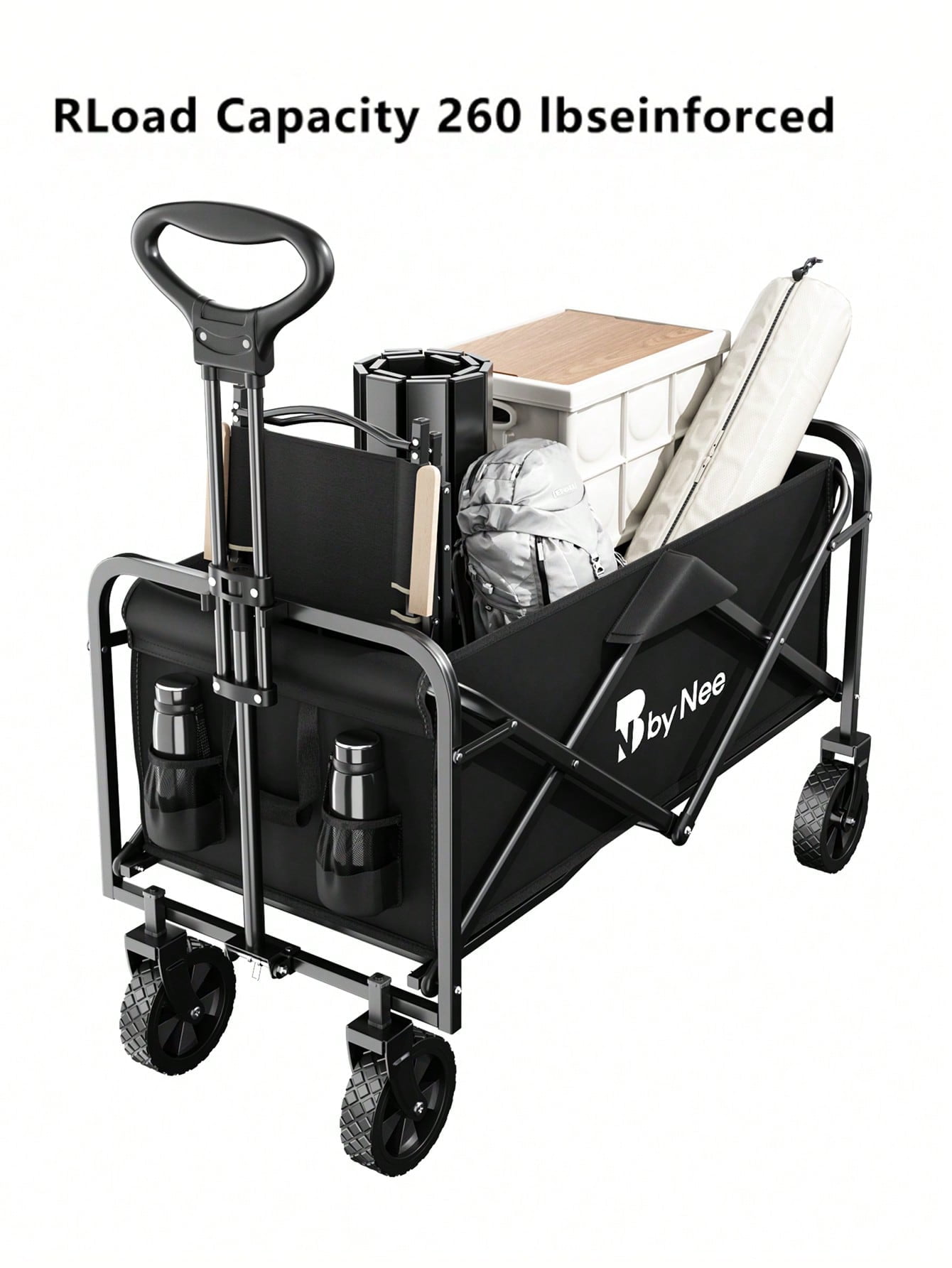 1 Pcs Beach Foldable Wagon Cart, Heavy Duty Utility Collapsible Wagon ...