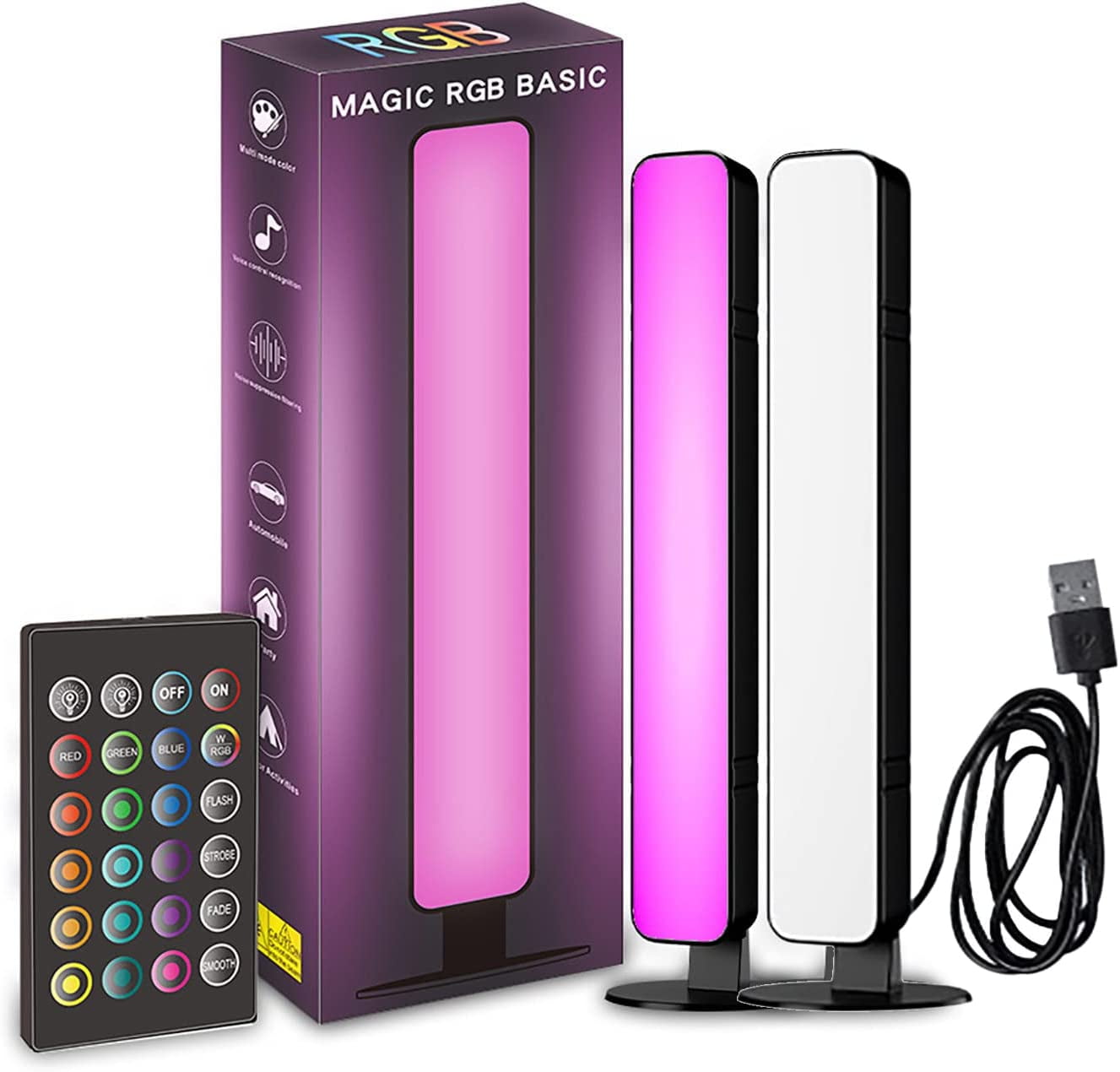 1 Pcs Bedroom RGB Desk Light LED Strip Lights Ambient Lighting Sound ...