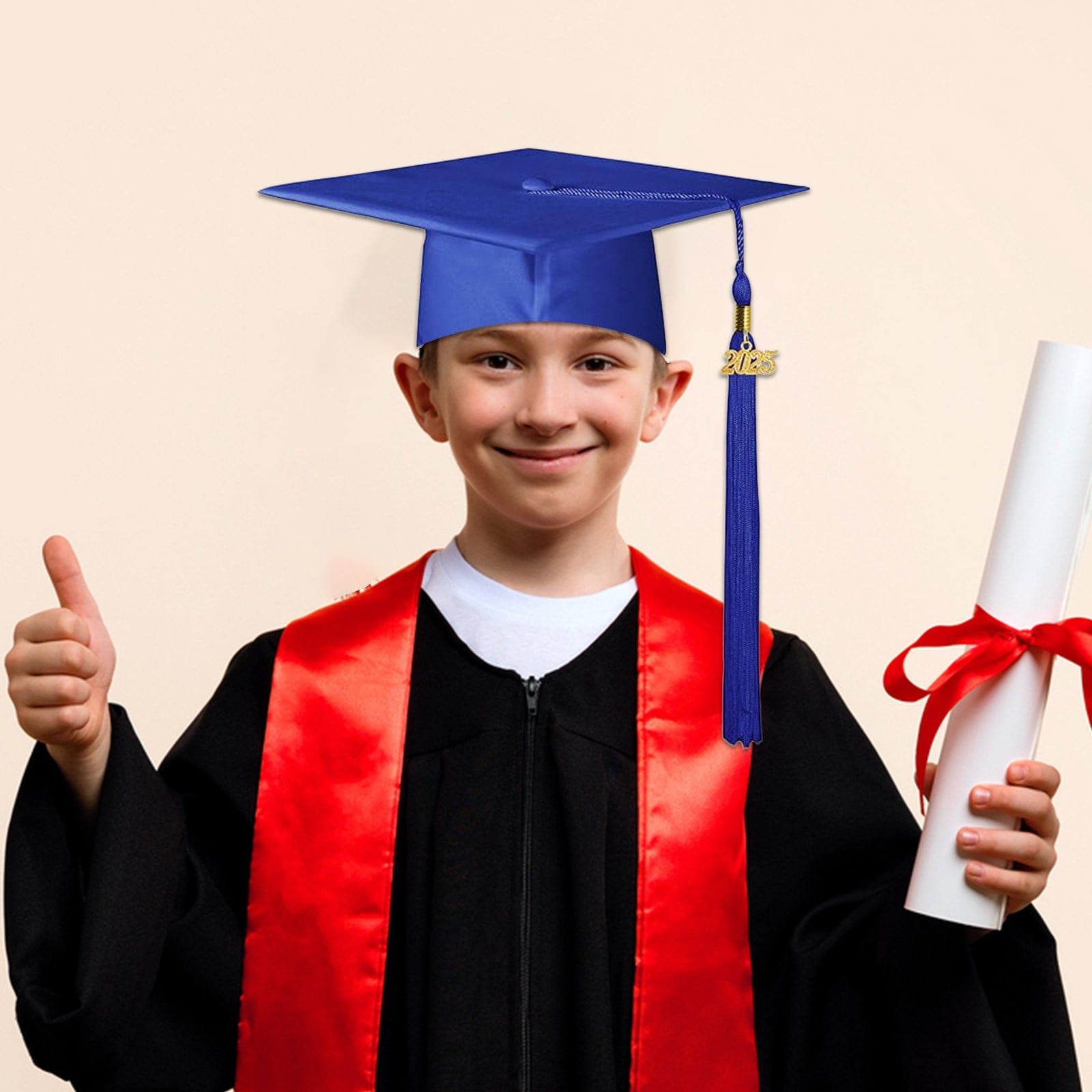 1 Pcs Black Graduation 2025 Graduation Hat with Tassel Adult Elastic ...