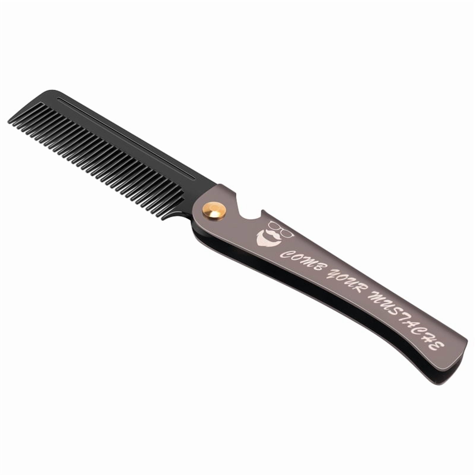 1 Pcs Black Men Folding Pocket Comb PP Teeth Detangling Hair Beard Comb ...
