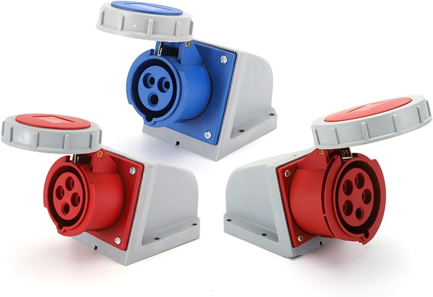 1 Pcs Blue 16A 32A IP67 Industrial Plug and Socket Three Hole Four Hole ...