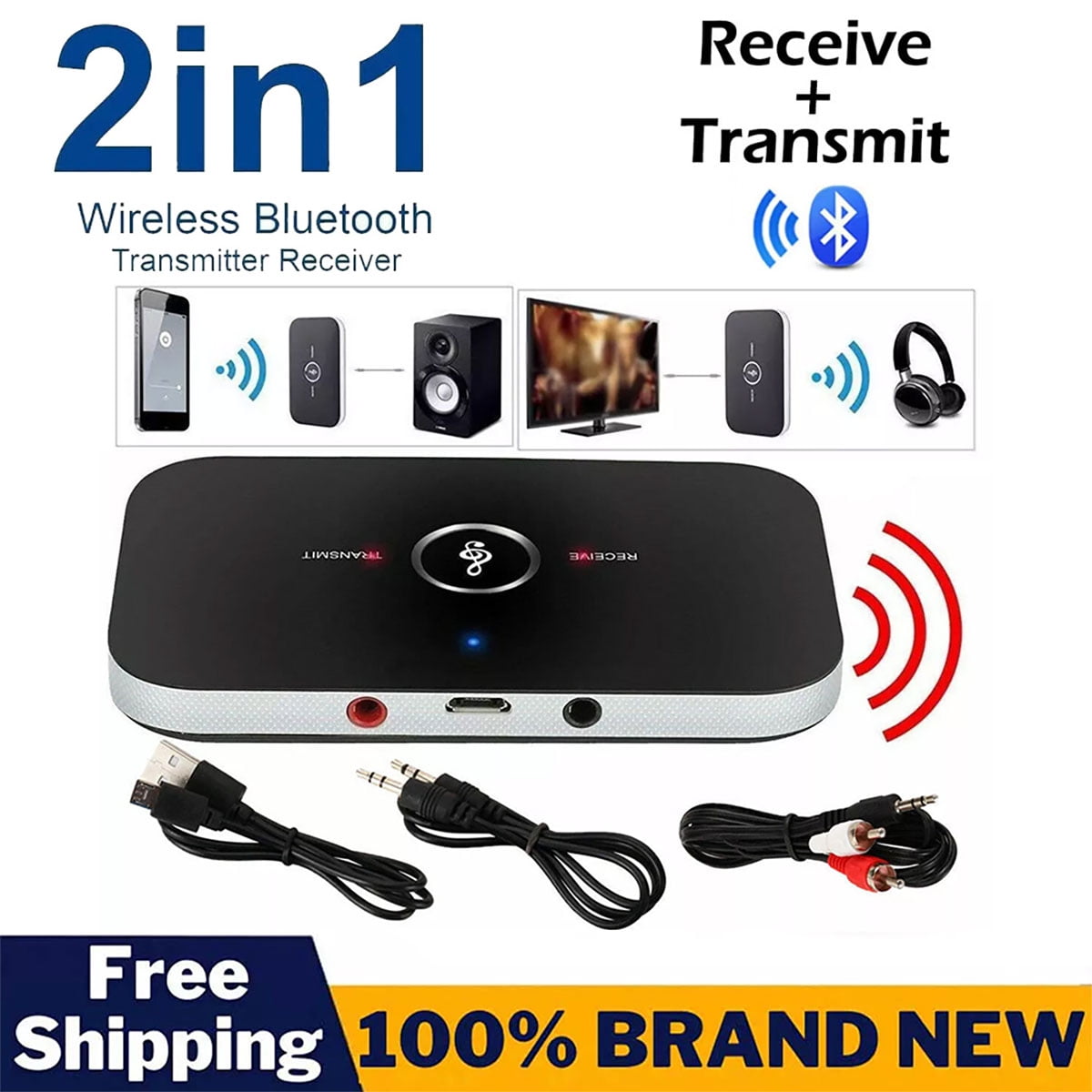 1 Pcs Bluetooth receiver and transmitter RCA to 3.5mm adapter for old ...