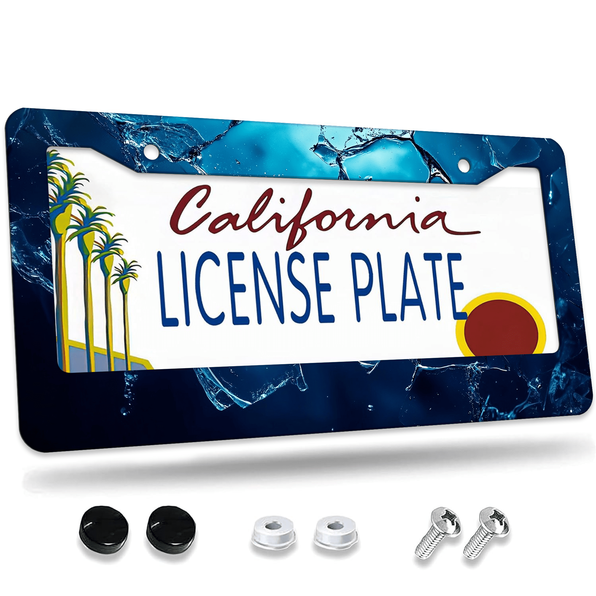 1 Pcs Broken Ice License Plate Frame, License Plate Cover for Car ...