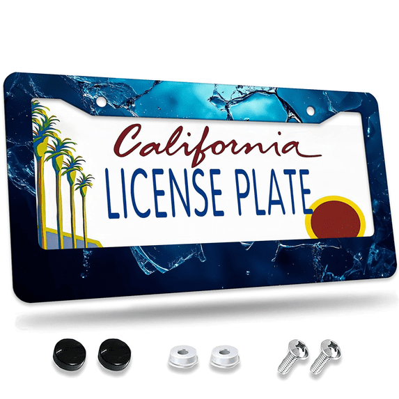 1 Pcs Broken Ice License Plate Frame, License Plate Cover for Car ...