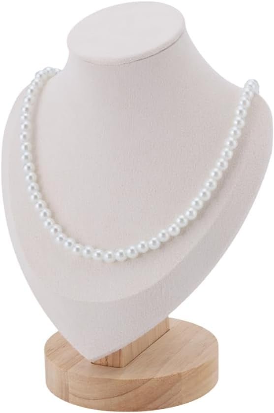 1 Pcs Bust Necklace Display Stands White Velvet Bust Shaped Necklace ...