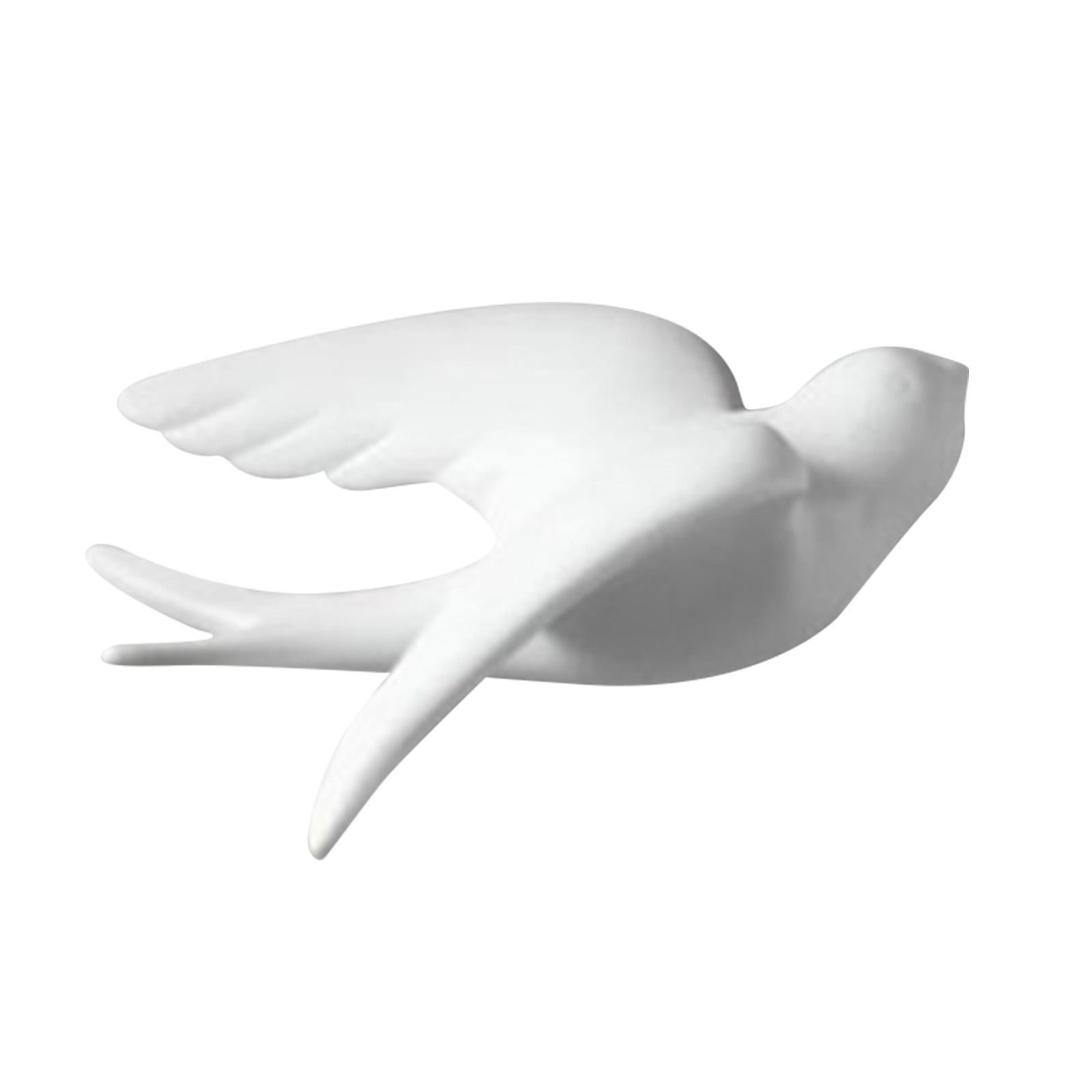 1 Pcs Ceramic Flying Birds, 3D Wall Hanging White Birds Home Decor ...