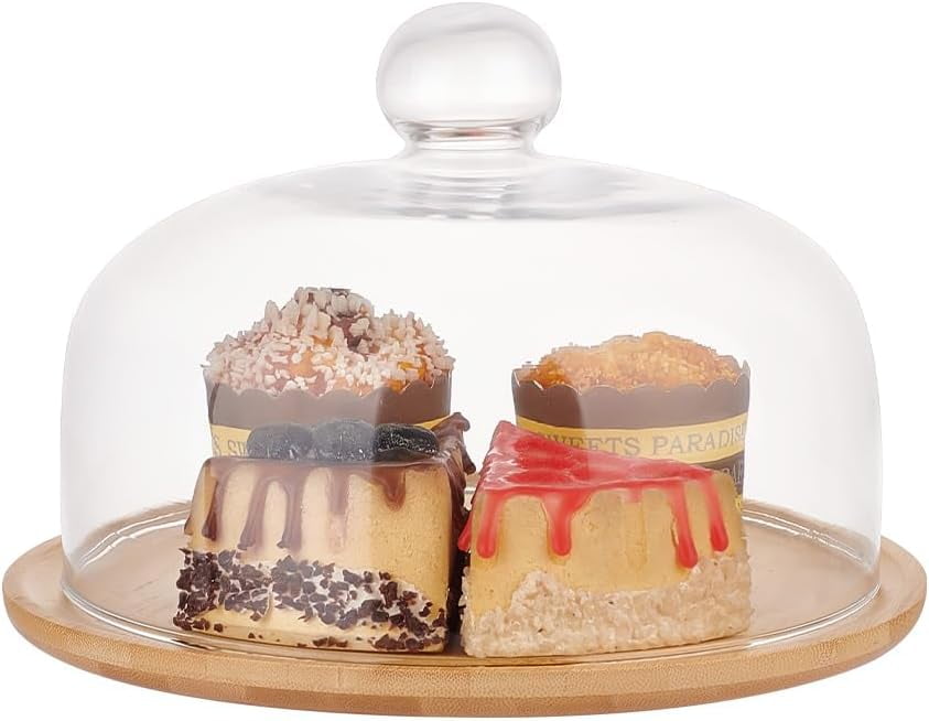 1 Pcs Cheese Cloche Dome 25x17.5cm/9.84x6.89 Inch Cake Display Server ...