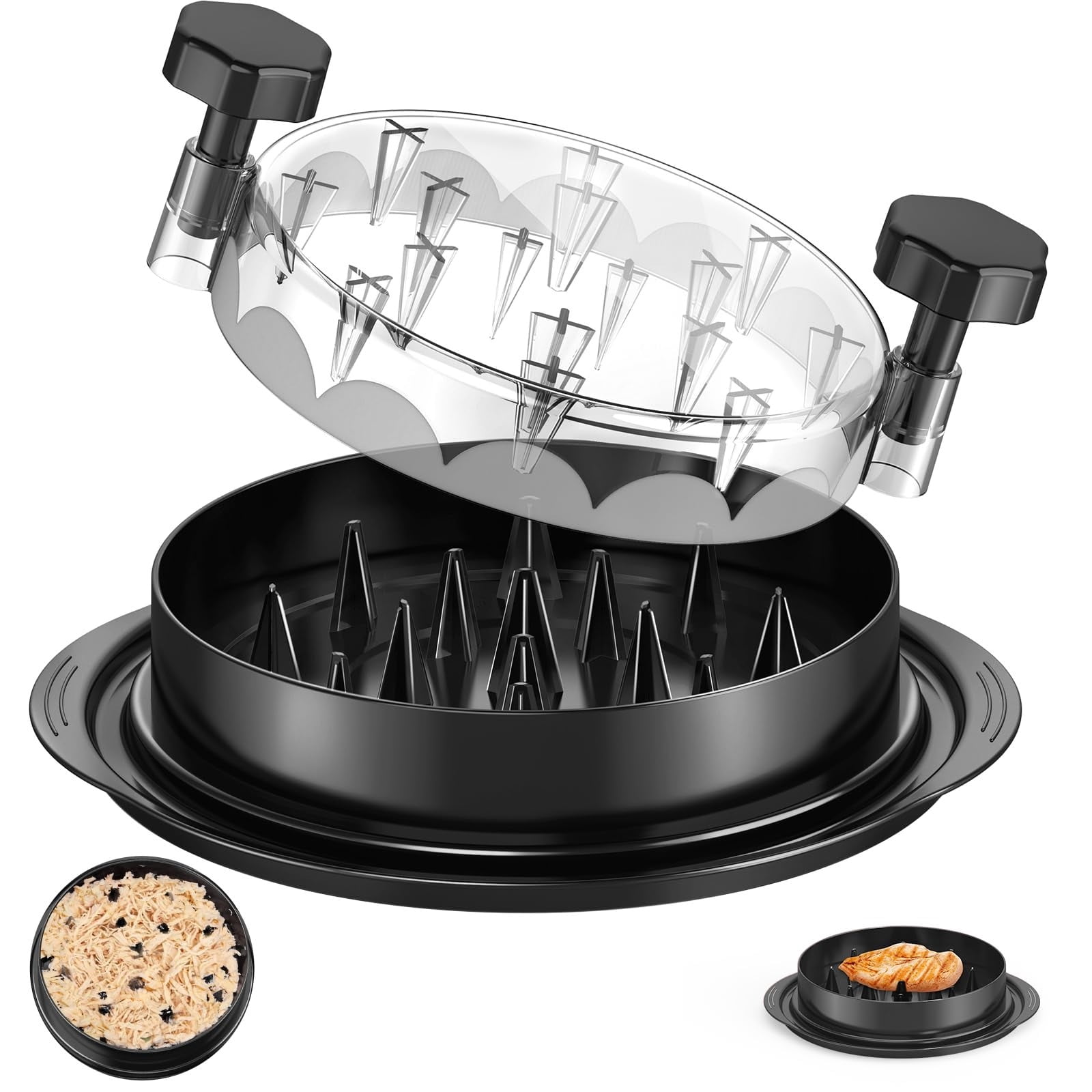 1 Pcs Chicken Shredder Tool, 8 Inch Cooked Meat Shredder with Clear Lid ...