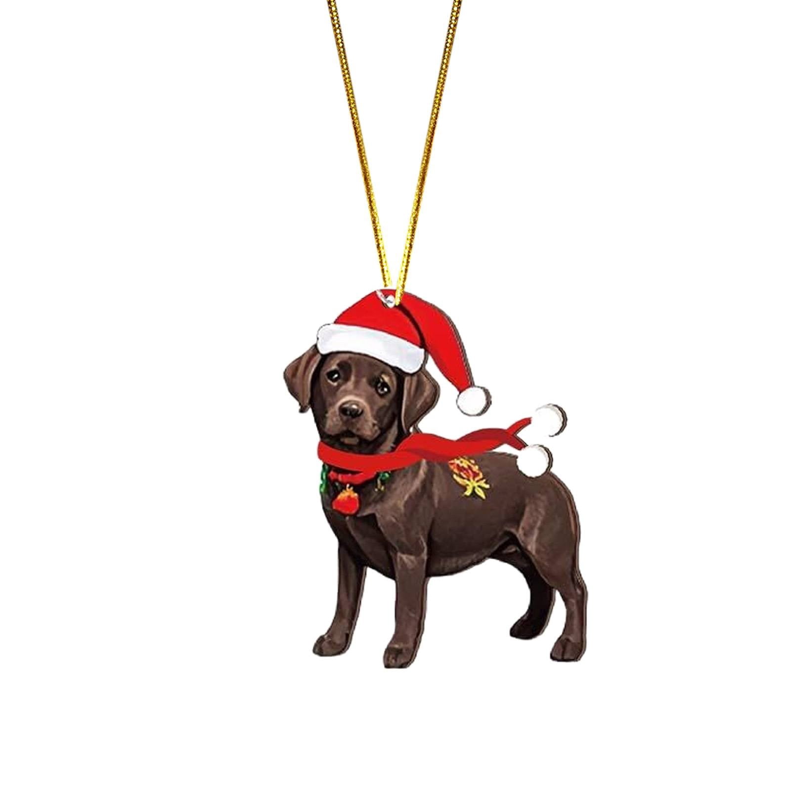 1 Pcs Christmas Chocolate Lab Labrador Ornament, Wood Ornaments ...